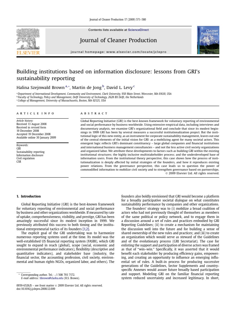 Sustainability Reporting Insights | PDF