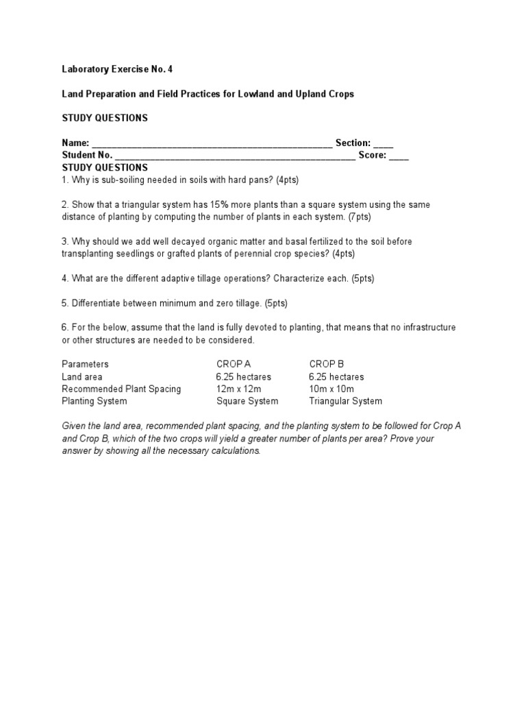 Lowland & Upland Crop Field Practices | PDF