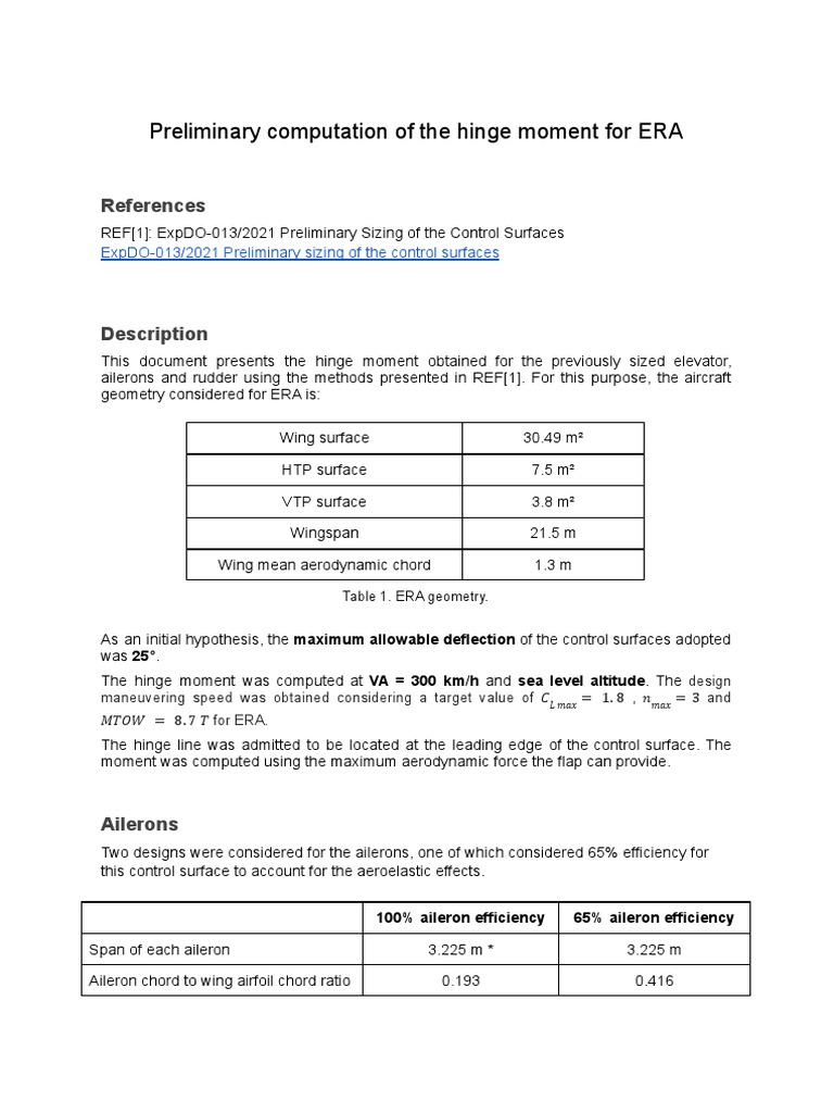 Hinge Moment Computation | PDF | Aileron | Flight Control Surfaces