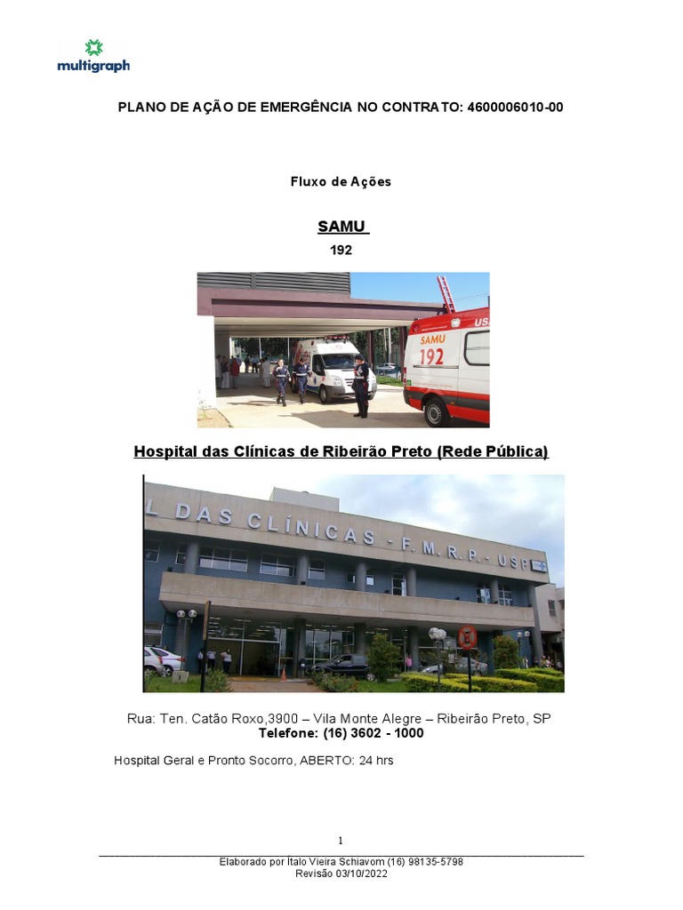 PAE (Plano de Ação de Emergência) - (Modelo) | PDF