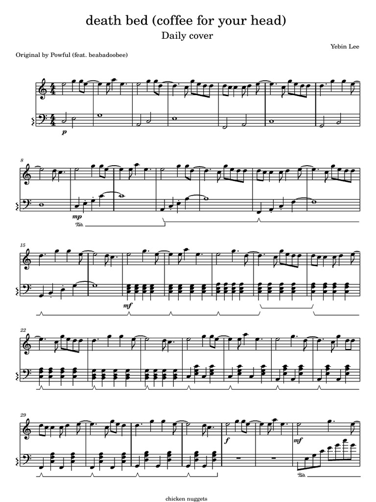 Death Bed (piano cover) | PDF