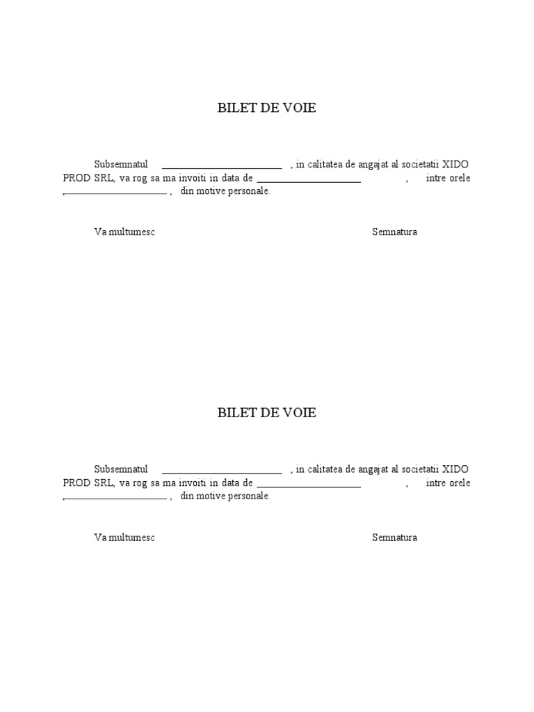 Bilet de Voie | PDF