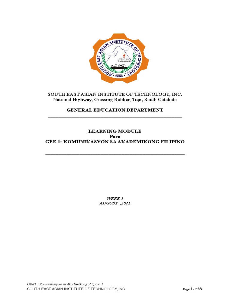 Gee I Prelim Module | PDF