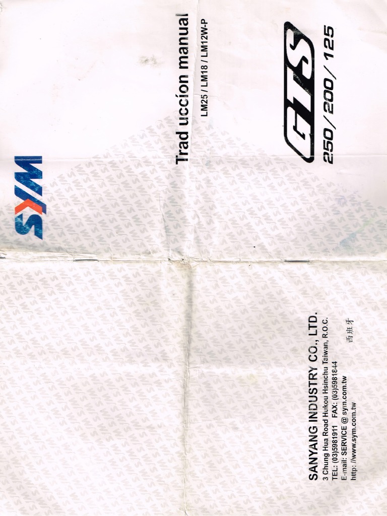 Sym 125 Joymax Gts Manual | PDF
