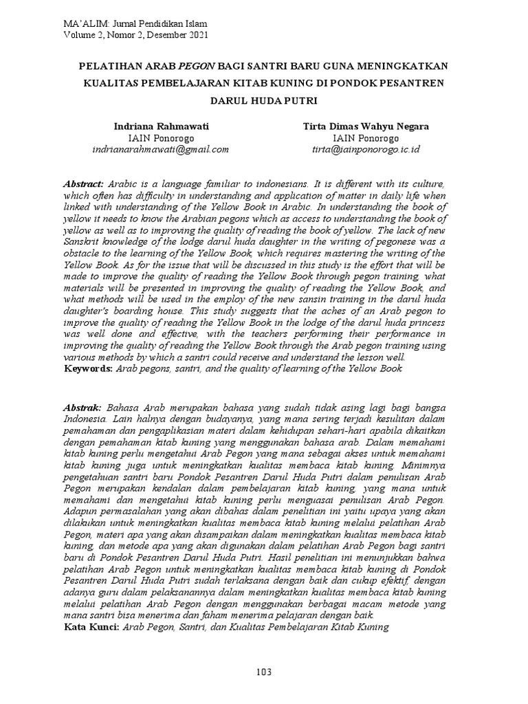 Contoh Template Jurnal PAI | PDF | Abrahamic Religions