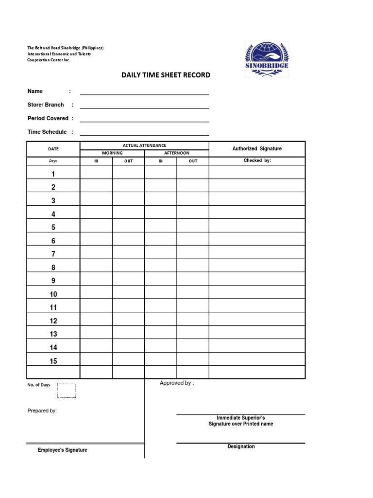 Daily Time Record | PDF