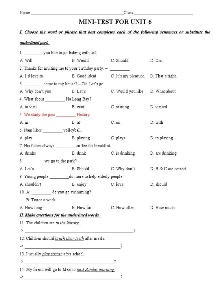 Review Unit 6 | PDF | Syntax | Grammar