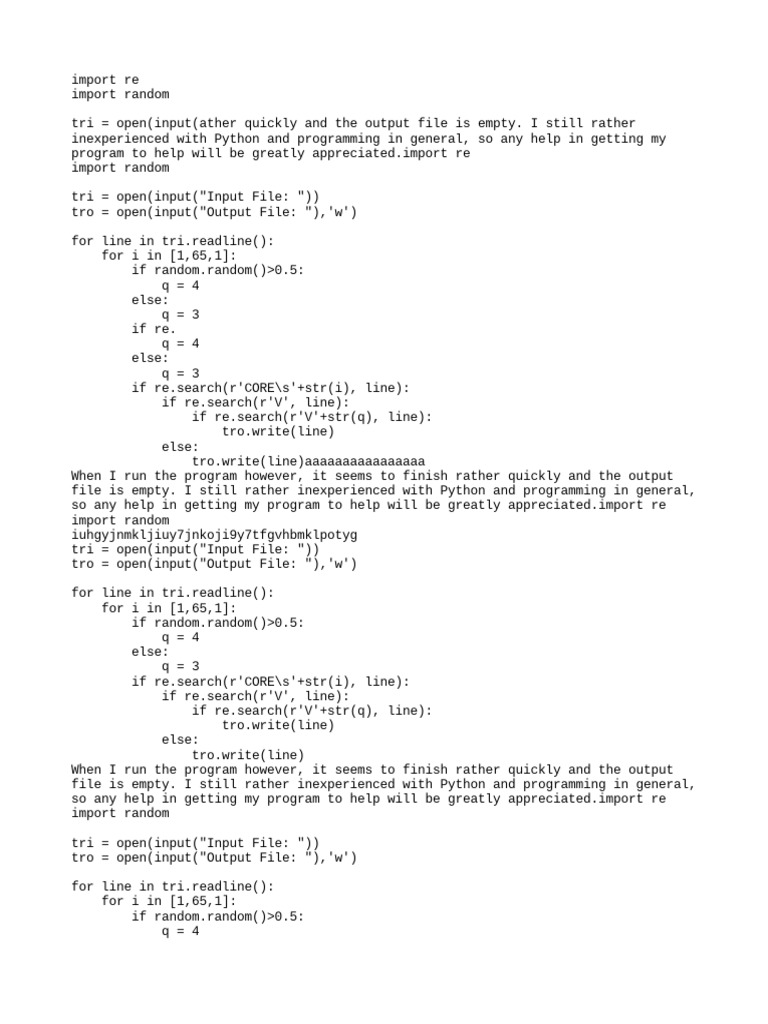 Python File Processing Issue | PDF