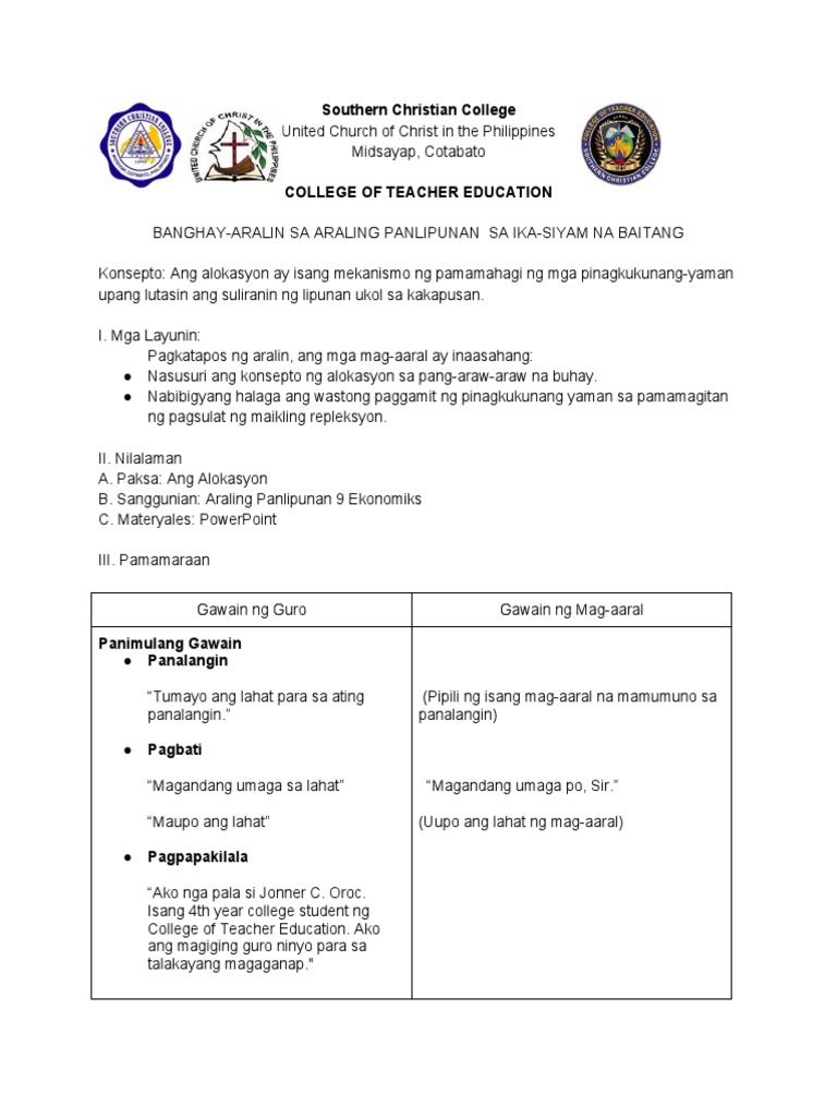 Alokasyon DLP PBL FINAL VERSION | PDF