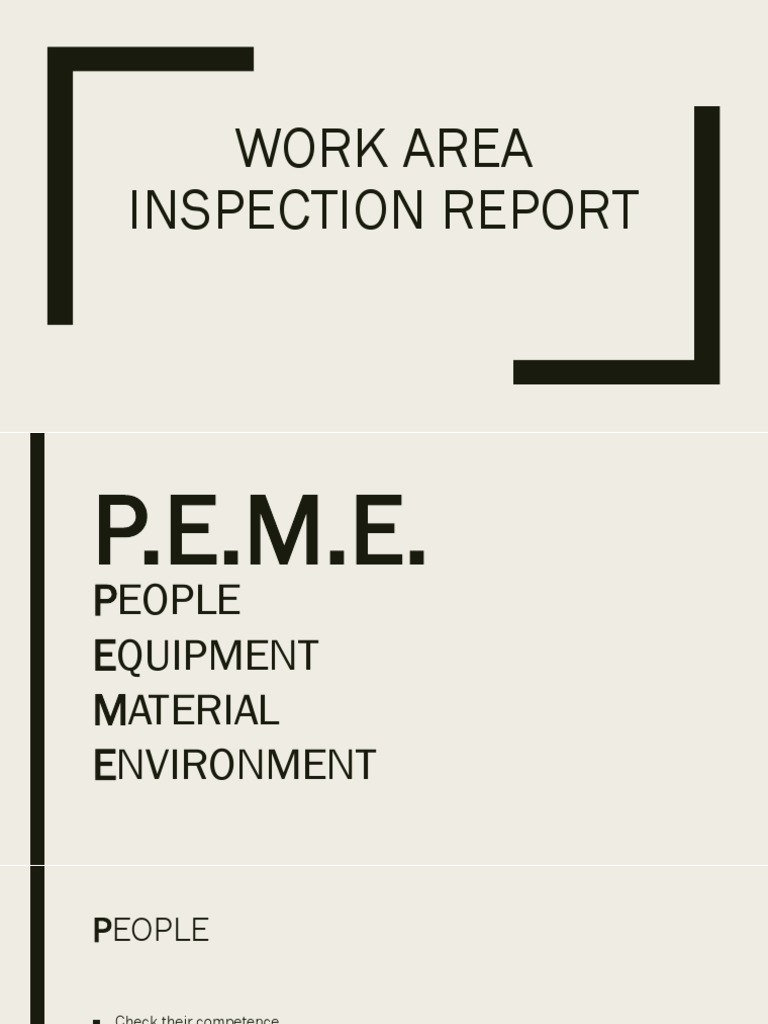 Work Area Inspection Guidelines | PDF