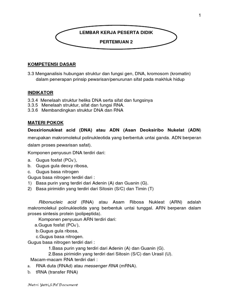 LKPD 2-Substansi Genetika | PDF
