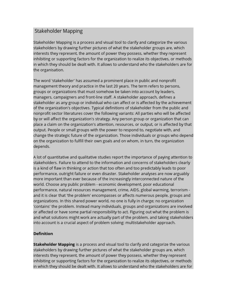 Stakeholder Mapping (14.3) | PDF | Career & Growth | Business