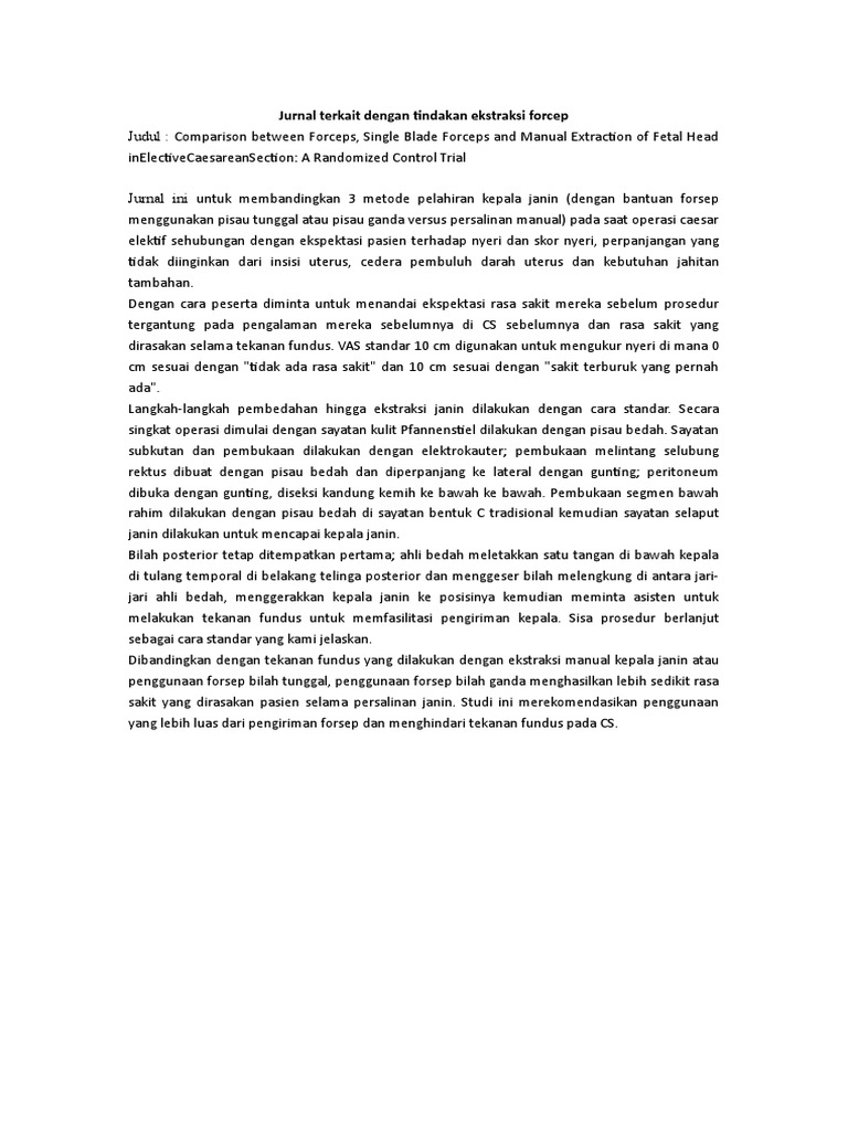 Perbandingan Metode Ekstraksi Janin | PDF
