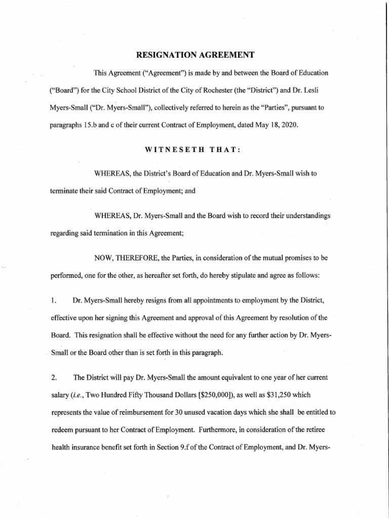 Resignation Agreement - Final 09.01.2022 - Fully Executed | PDF