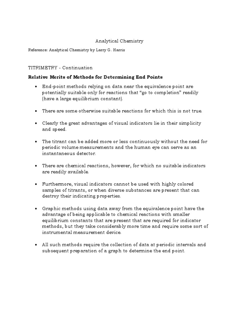 AnaChem Titrimetry 3 | PDF | Titration | Chemistry