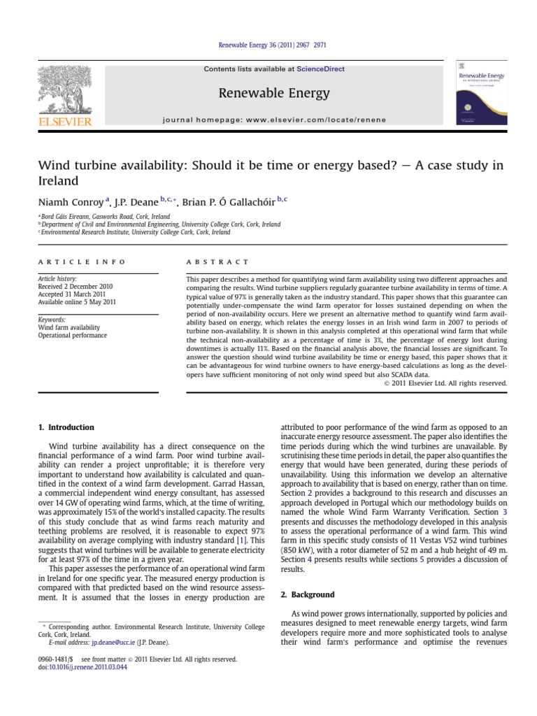 Wind Turbine Availability | PDF | Wind Turbine | Wind Power