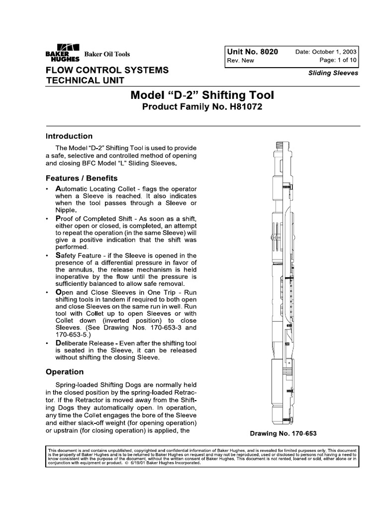 86 Baker H81072 D2 Shifting Tool Manual | PDF