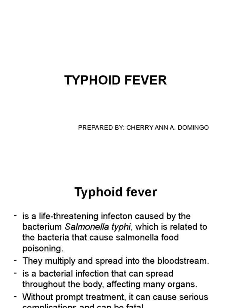 Typhoid Fever | PDF | Medicine | Medical Specialties