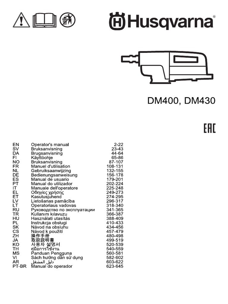 EL0075 Caroteadora Husqvarna DM400 Manual Do Utilizador PT | PDF