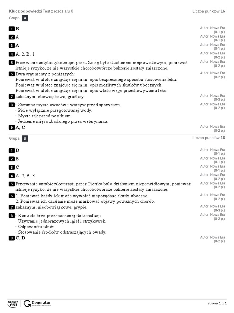 Klucz Odpowiedzi | PDF