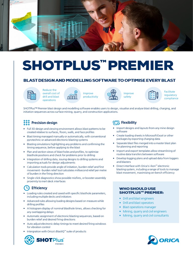 Orica SHOTPlus™ Premier FlyerDec20 | PDF | Software | Design