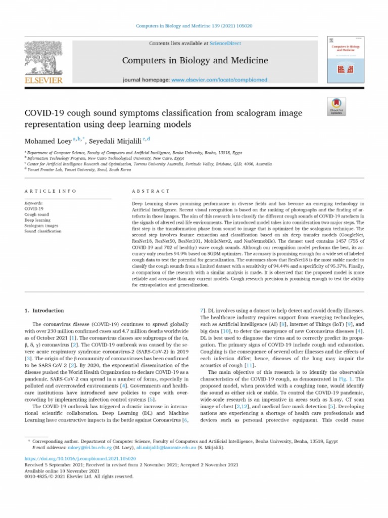 COVID-19 Cough Sound Symptoms Classification From Scalogram Image Representation Using Deep ...