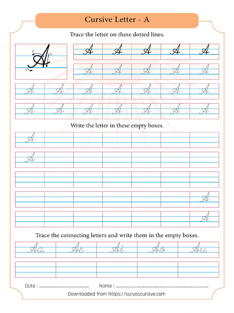Cursive Capital Letter A | PDF