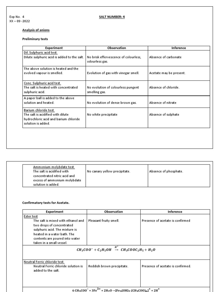 Salt Number 4 (22-23) Docx | PDF | Ammonium | Salt (Chemistry)