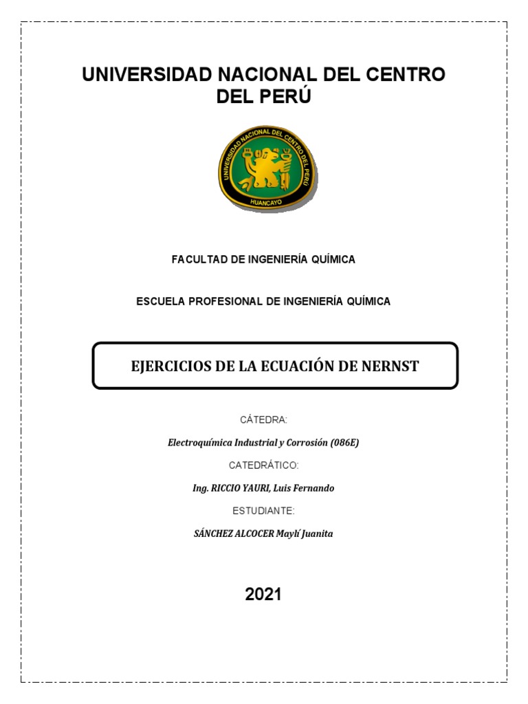 Ejercicios Resueltos de la Ecuación de Nernst | PDF