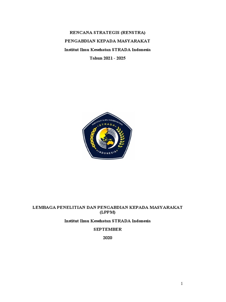 Renstra - Pengmas - IIK-Strada-Indonesia - NEW-2020-2025 | PDF