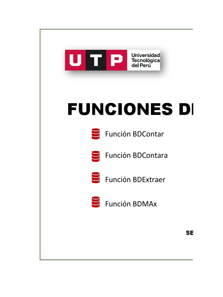 In Semana 7 s1 - Funciones de Base de Datos-1 | PDF | Suites de oficina ...
