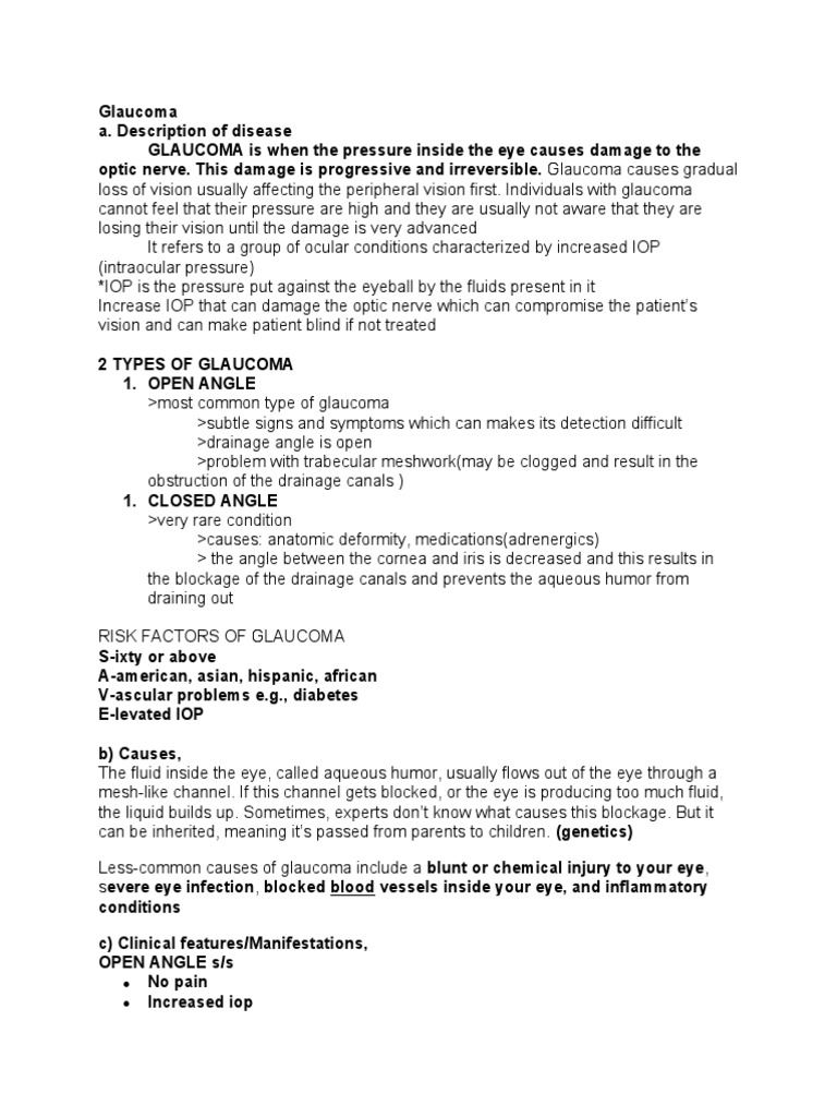 Concept Map | PDF | Glaucoma | Cataract