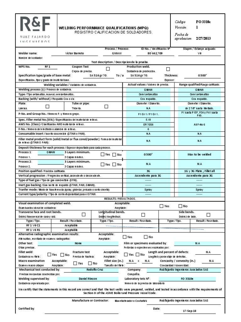 FO 3310c WPQ RF1 | PDF | Construcción | Soldadura