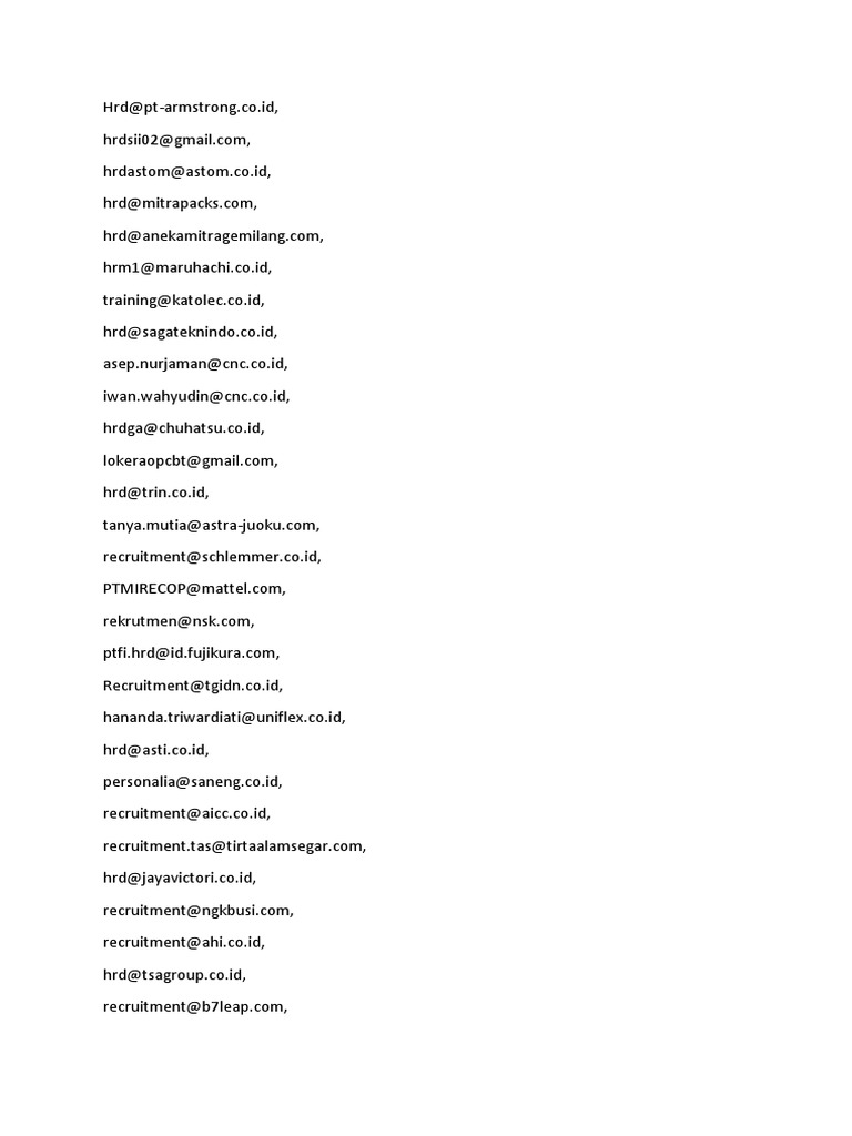 Alamat Email PT | PDF