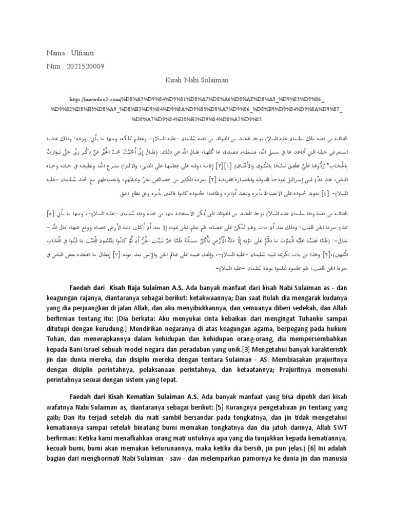 Kisah Nabi Sulaiman | PDF Kisah Nabi Sulaiman | PDF