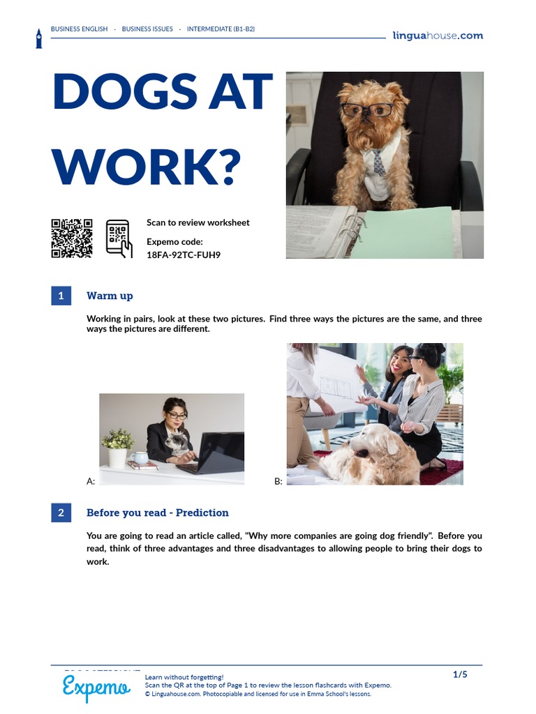 Dogs at Work British English Student Ver2 | PDF | Employment | Dogs