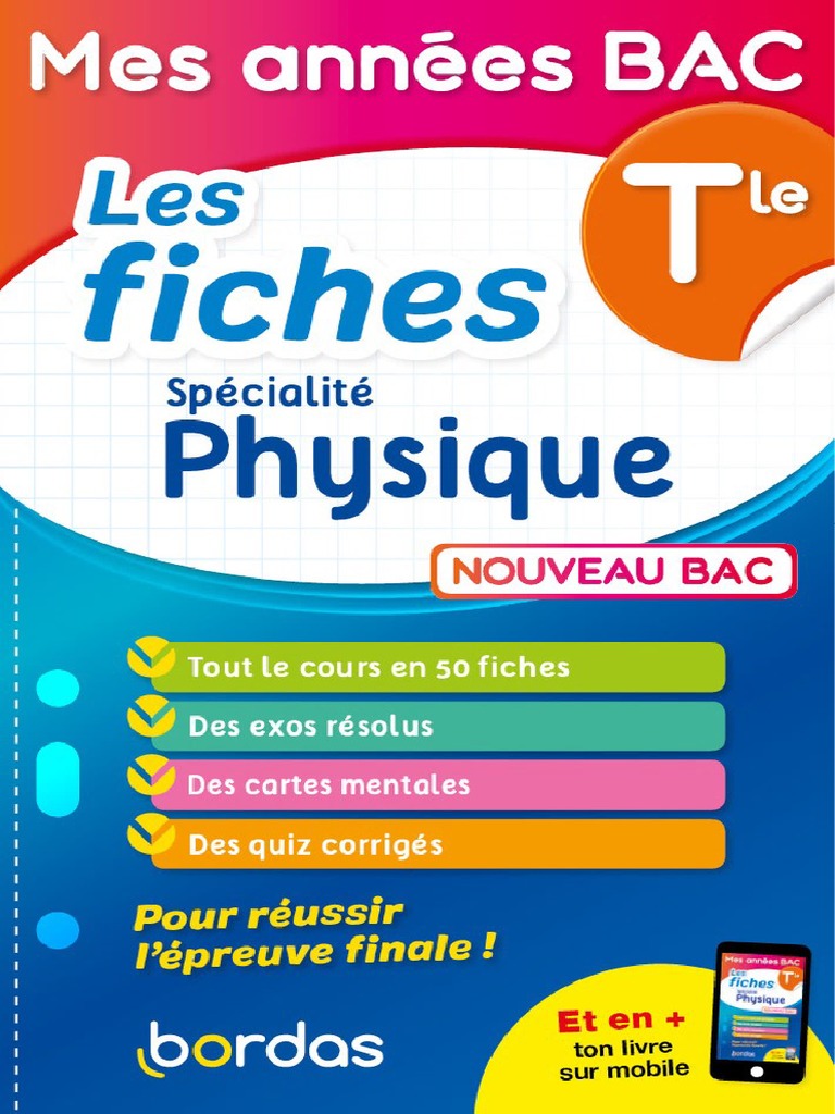 Mes Années BAC - Les Fiches - Spécialité Physique Tle | PDF