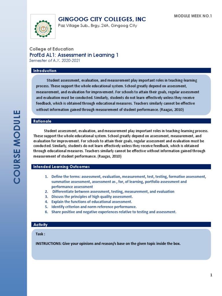 Template Course Module Pdf