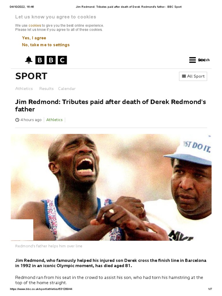 Jim Redmond - Tributes Paid After Death of Derek Redmond's Father - BBC ...