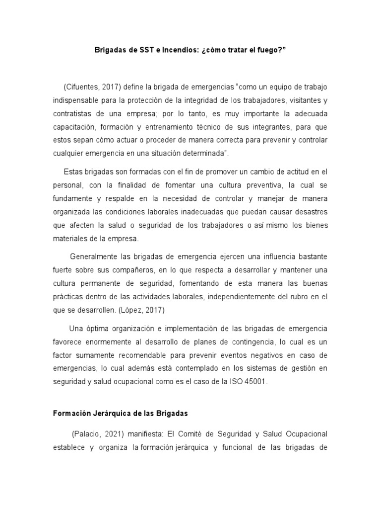 Brigadas de SST e Incendios | PDF | Seguridad y salud ocupacional