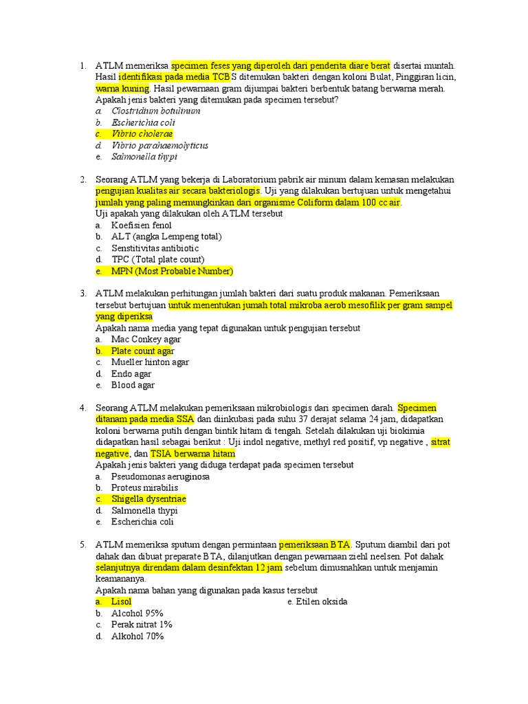 MHT Pembekalan Ukom Soal To Ukom Bakteriologi 21 Agustus 2021 | PDF | Pengembangan Diri ...