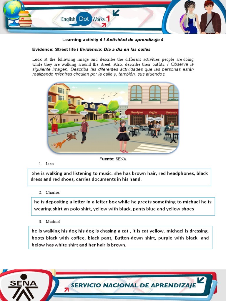 Learning Activity 4 Actividad de Aprendizaje 4 Evidence Street Life Evidencia Dia A Dia en Las ...