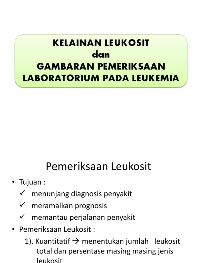 Pemeriksaan Leukosit untuk Diagnosa Leukemia | PDF