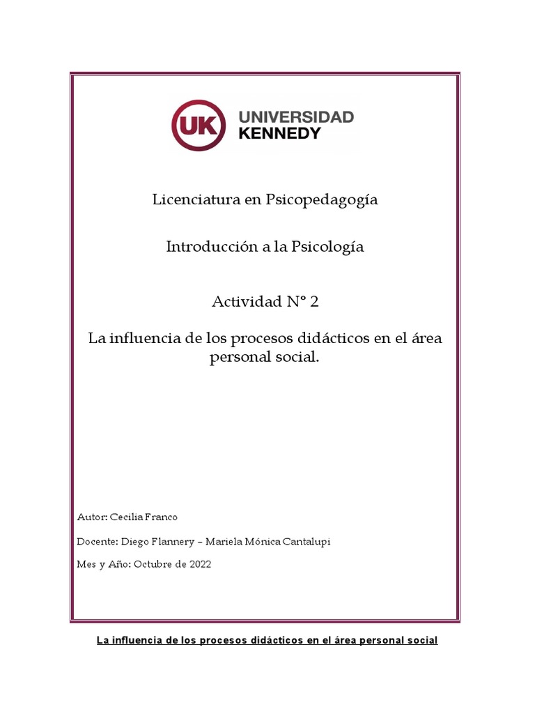 Cecilia Franco - Actividad Evaluable 2 | PDF | Aprendizaje | Método de enseñanza