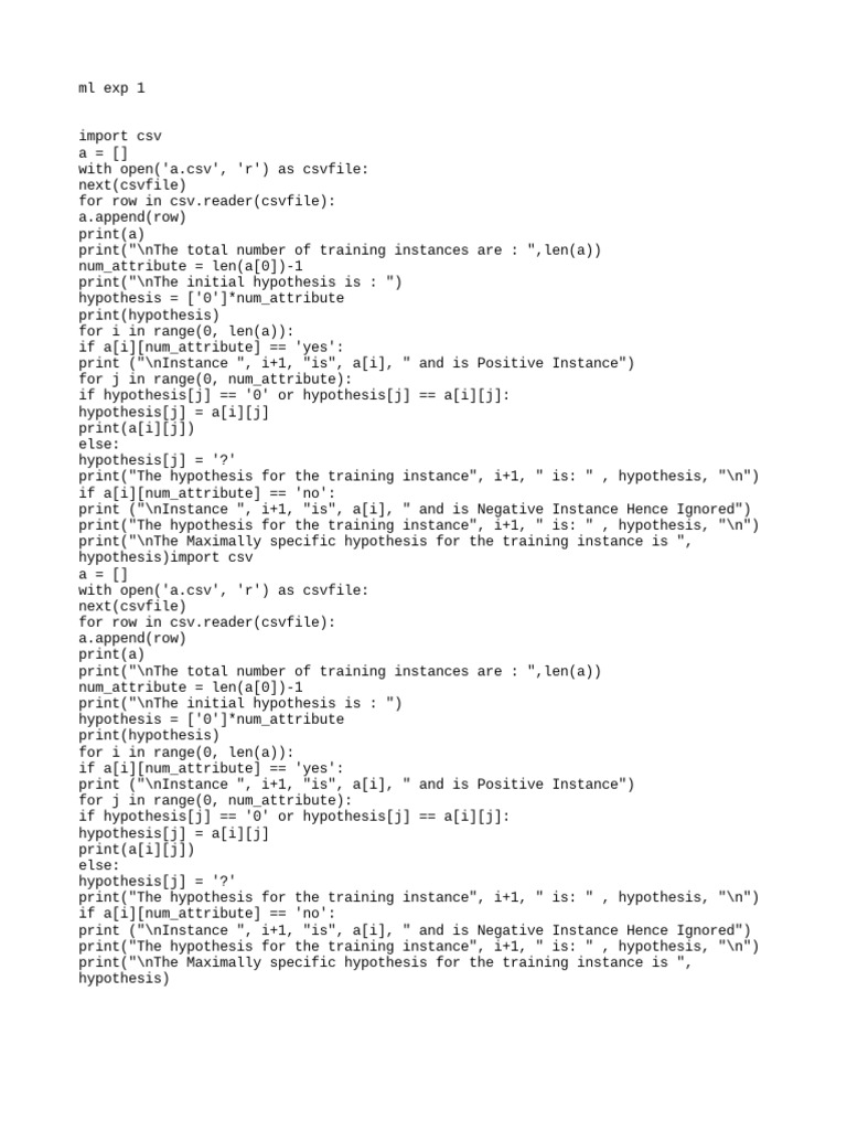 ML Exp 1 | PDF