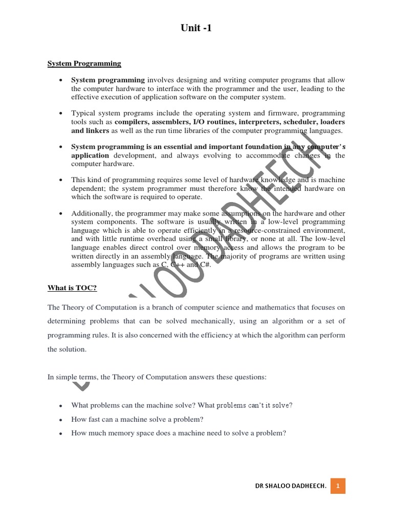 Unit 1 compiler design | PDF | Parsing | Compiler