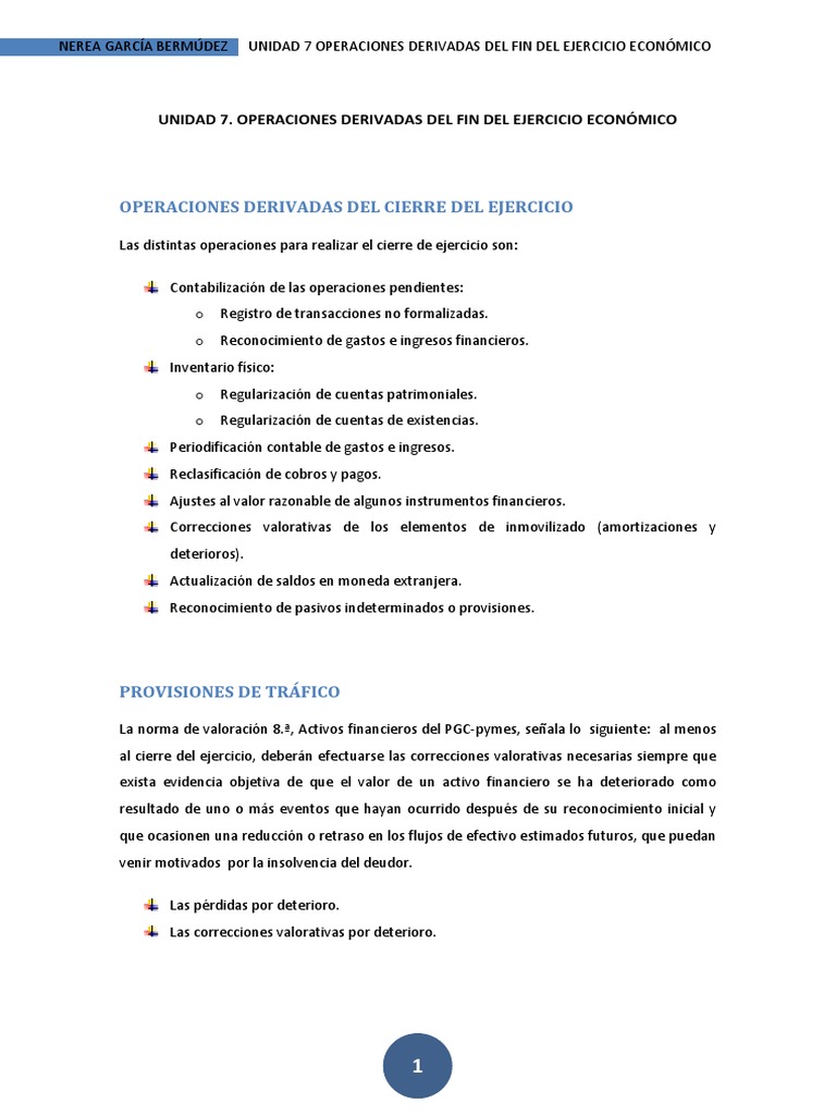 Operaciones Derivadas y Periodificación Contable | PDF | Amortización ...