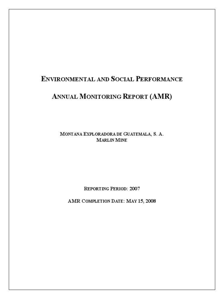 Enviromental and Social Performance Annual Monitoring Report | PDF ...