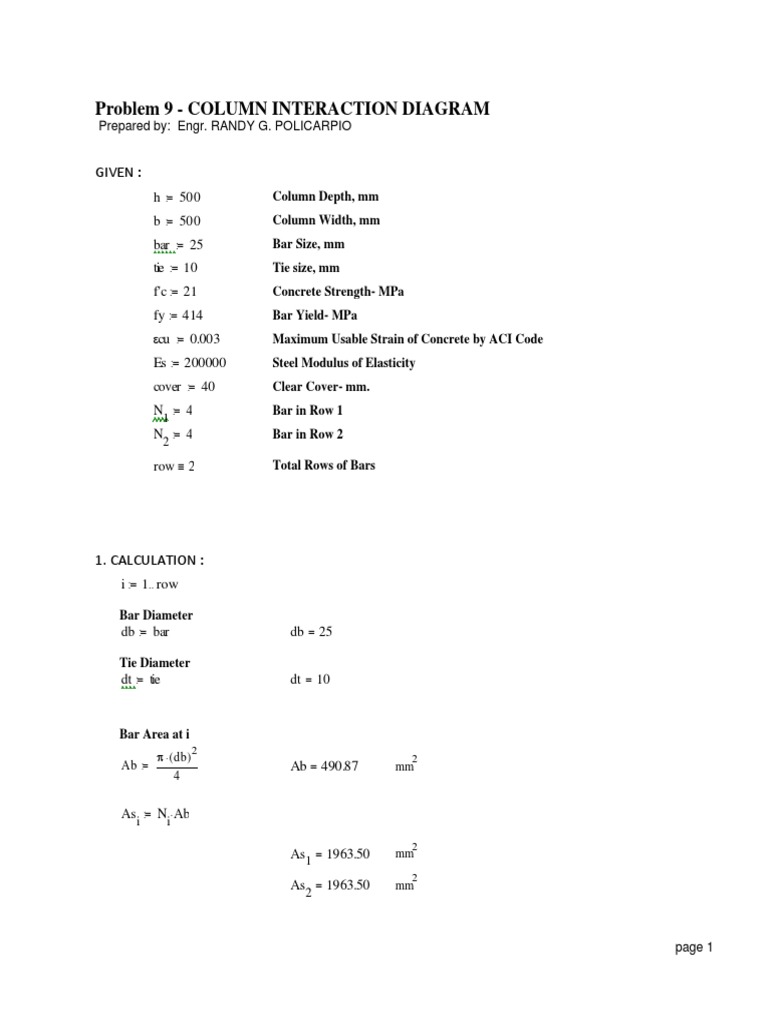 Problem 9 - Column Interaction Diagram | PDF | Strength Of Materials ...