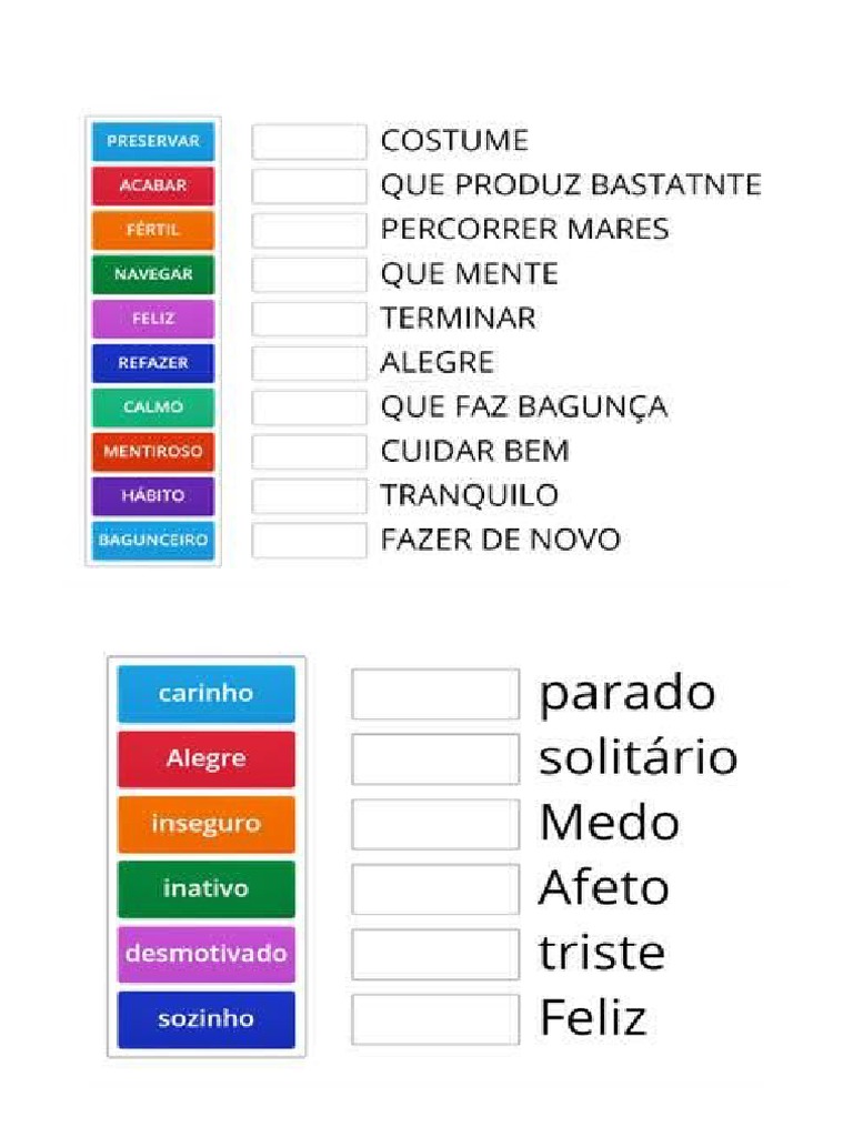 jogo dos sinônimos | PDF